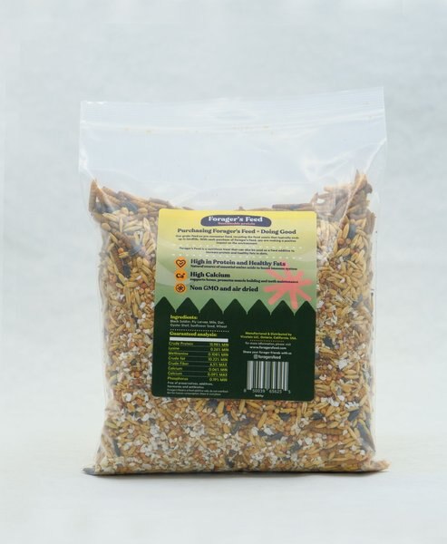 FORAGER'S FEED Herb Garden BSFL & Seeds Poultry Feed, 2.0-lb bag ...