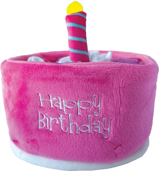 FOUFIT Hide 'n Seek Birthday Cake Snuffle Squeaky Dog Plush Toy, Pink - Chewy.com