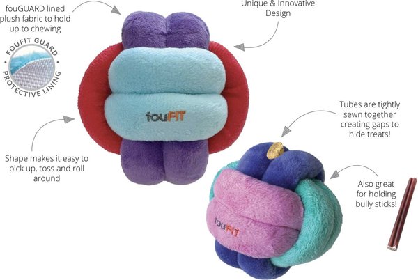 FOUFIT Hide 'n Seek Knotted Snuffle Ball Dog Toy, Red/Blue/Purple, Small - Chewy.com