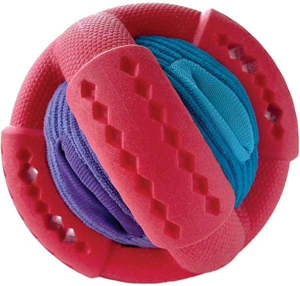 Discontinued - FOUFIT Hide 'n Seek TPR Orbie Tough Squeaky Dog Treat Dispenser Toy, Red - Chewy.com