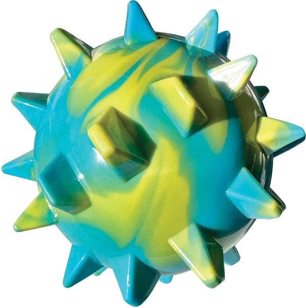 FOUFIT TPR Bump'n Spike Tough Squeaky Dog Ball Toy, Blue - Chewy.com