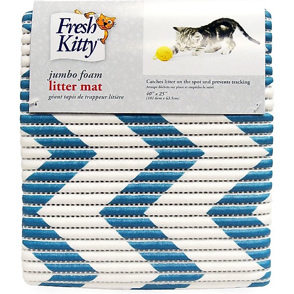 FRESH KITTY Jumbo Foam Cat Litter Mat, Gray - Chewy.com