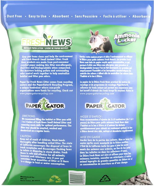 FRESH NEWS Recycled Paper Small Animal Litter, 10-L - Chewy.com