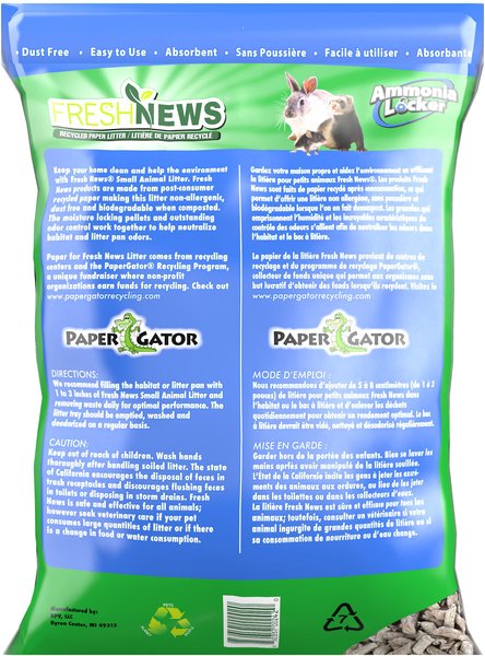 FRESH NEWS Recycled Paper Small Animal Litter, 20-L - Chewy.com