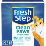 FRESH STEP Clean Paws Simply Unscented Clumping Clay Cat Litter, 22.5 ...