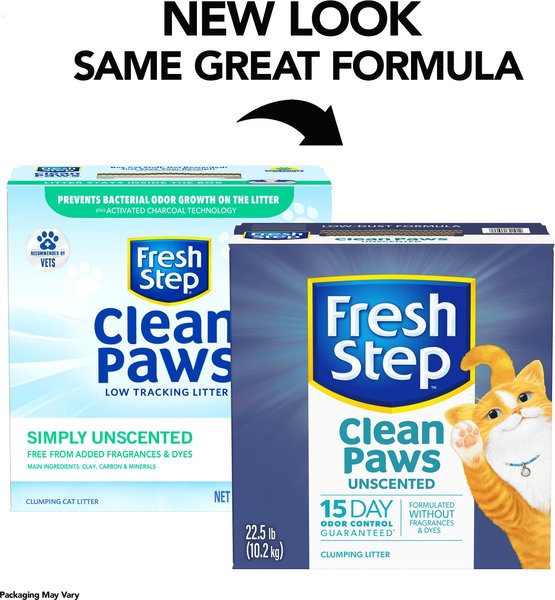 FRESH STEP Clean Paws Simply Unscented Clumping Clay Cat Litter, 22.5 ...