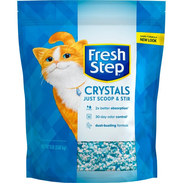 FRESH STEP Crystals Scented Non-Clumping Cat Litter, 8-lb bag - Chewy.com
