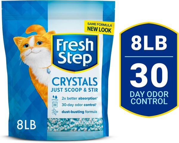 FRESH STEP Crystals Scented Non-Clumping Cat Litter, 8-lb bag - Chewy.com