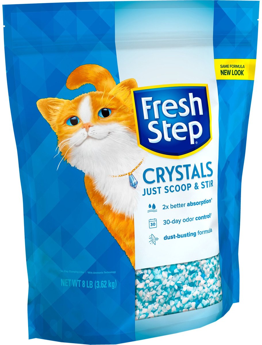 FRESH STEP Crystals Scented Non-Clumping Cat Litter, 8-lb bag - Chewy.com
