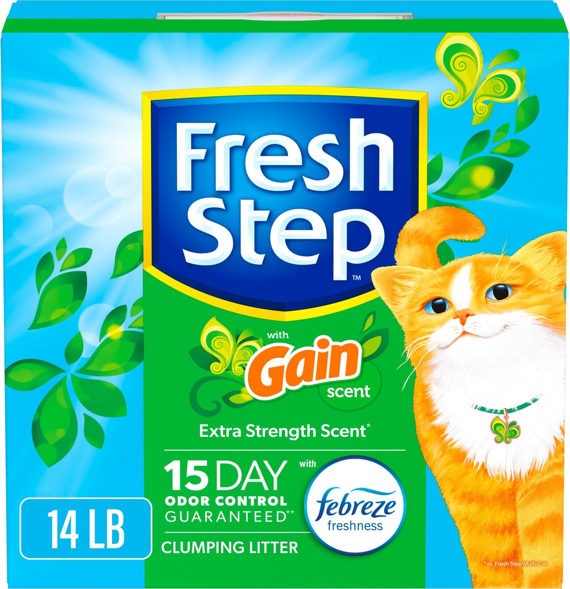 FRESH STEP Febreze Freshness Gain Scented Clumping Clay Cat Litter, 14 ...