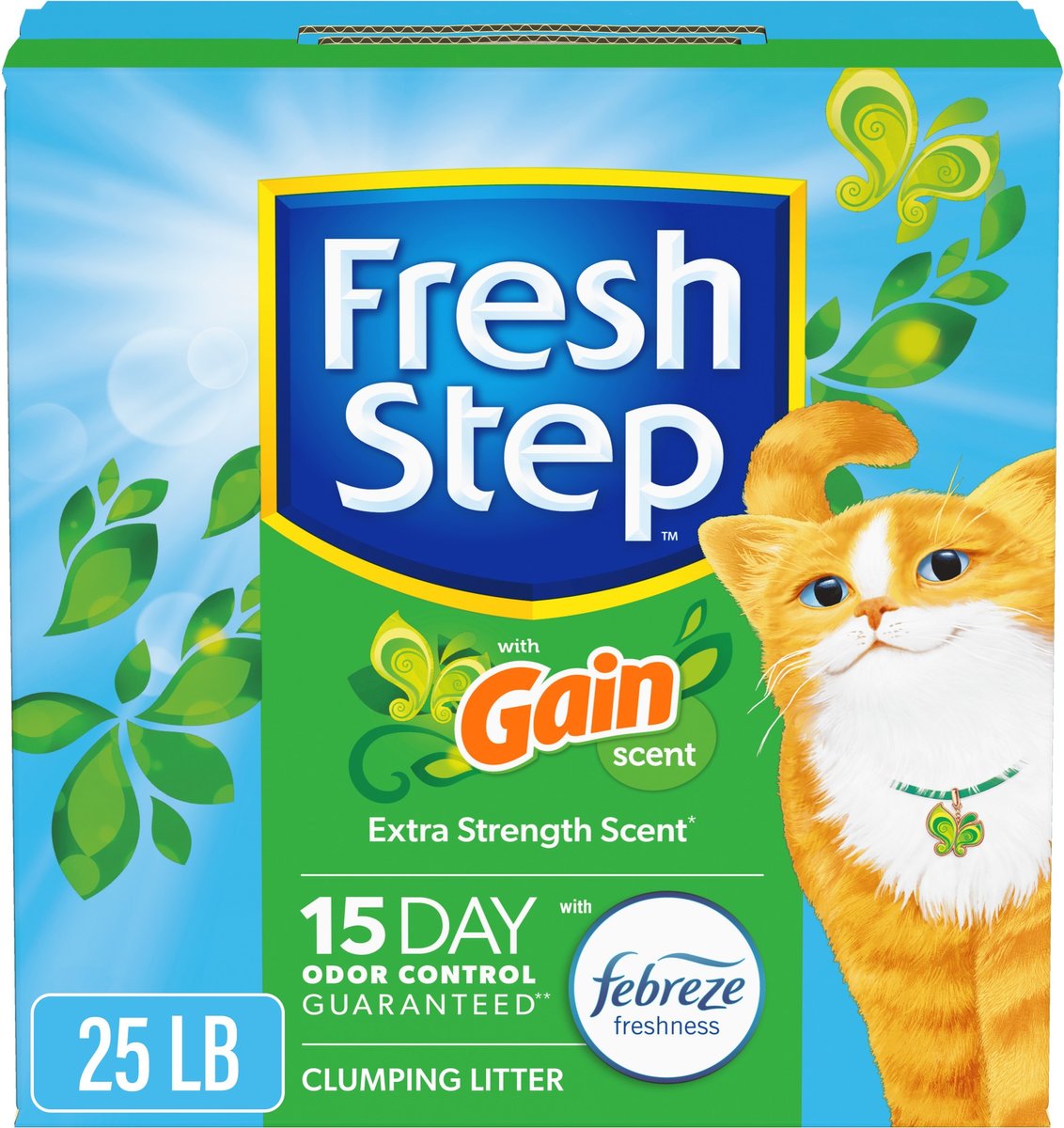 FRESH STEP Febreze Freshness Gain Scented Clumping Clay Cat Litter, 25 ...