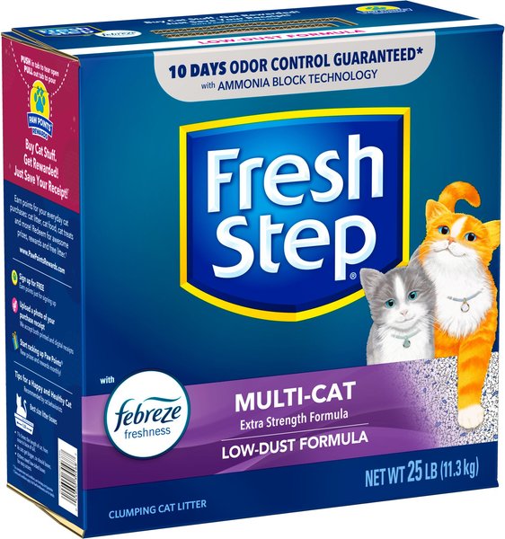 FRESH STEP Multi-Cat Extra Strength Scented Clumping Cat Litter, 25-lb ...