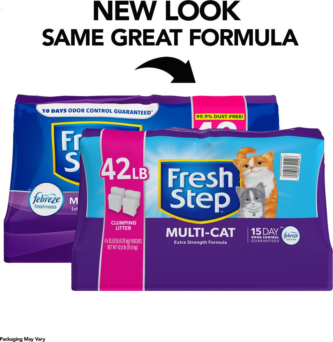 FRESH STEP Multi-Cat Extra Strength Scented Clumping Cat Litter, 42-lb ...