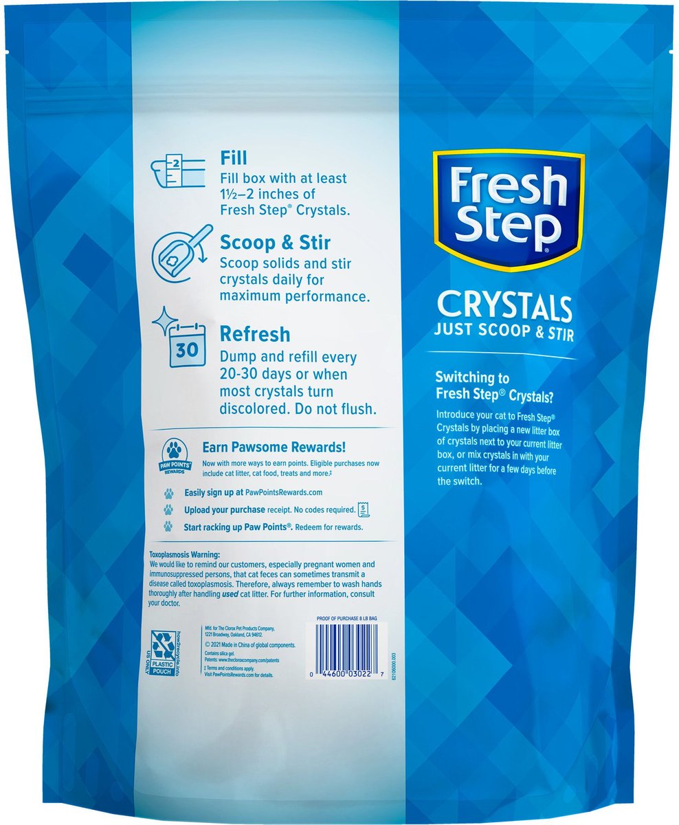 FRESH STEP Premium Crystals Scented Non-Clumping Crystal Cat Litter, 8 ...