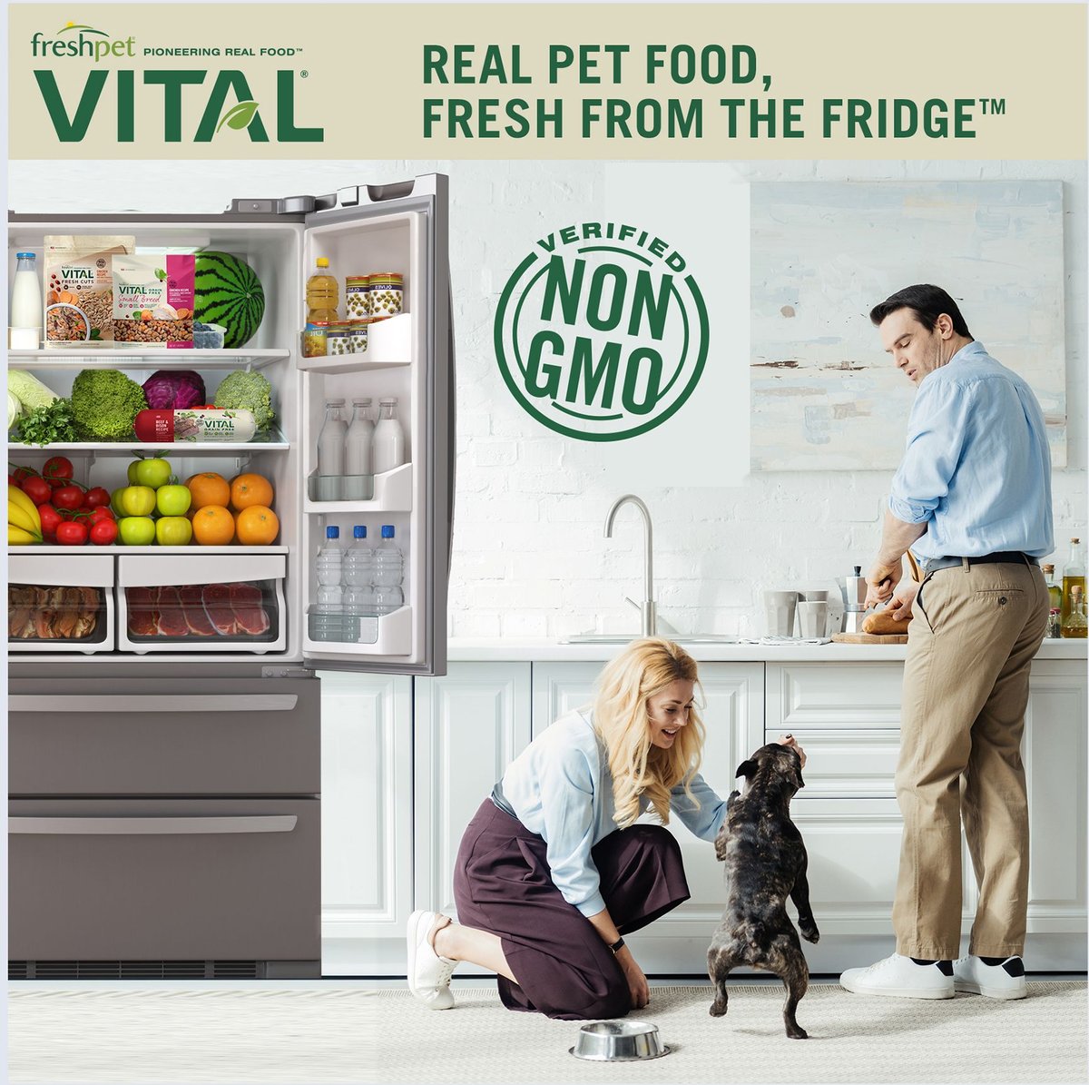 FRESHPET Vital Chicken, Beef, Salmon & Egg Recipe Grain-Free Fresh Dog ...