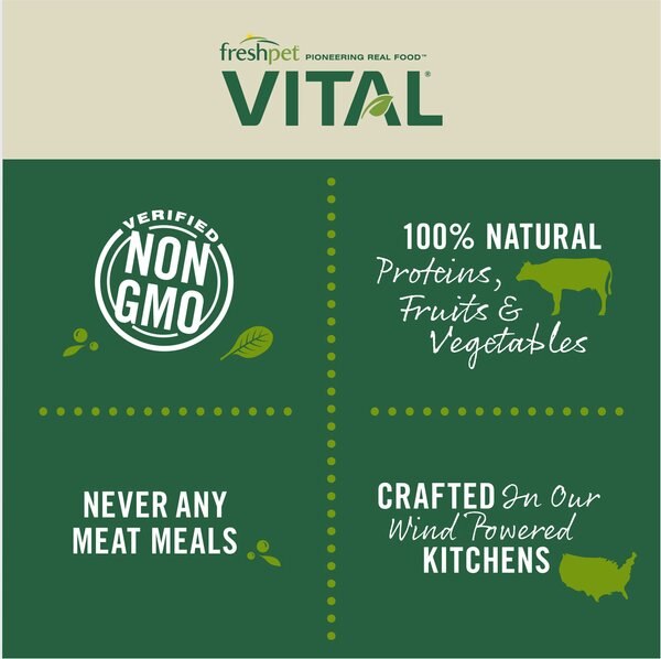 FRESHPET Vital Chicken, Beef, Salmon & Egg Recipe Grain-Free Fresh Dog ...