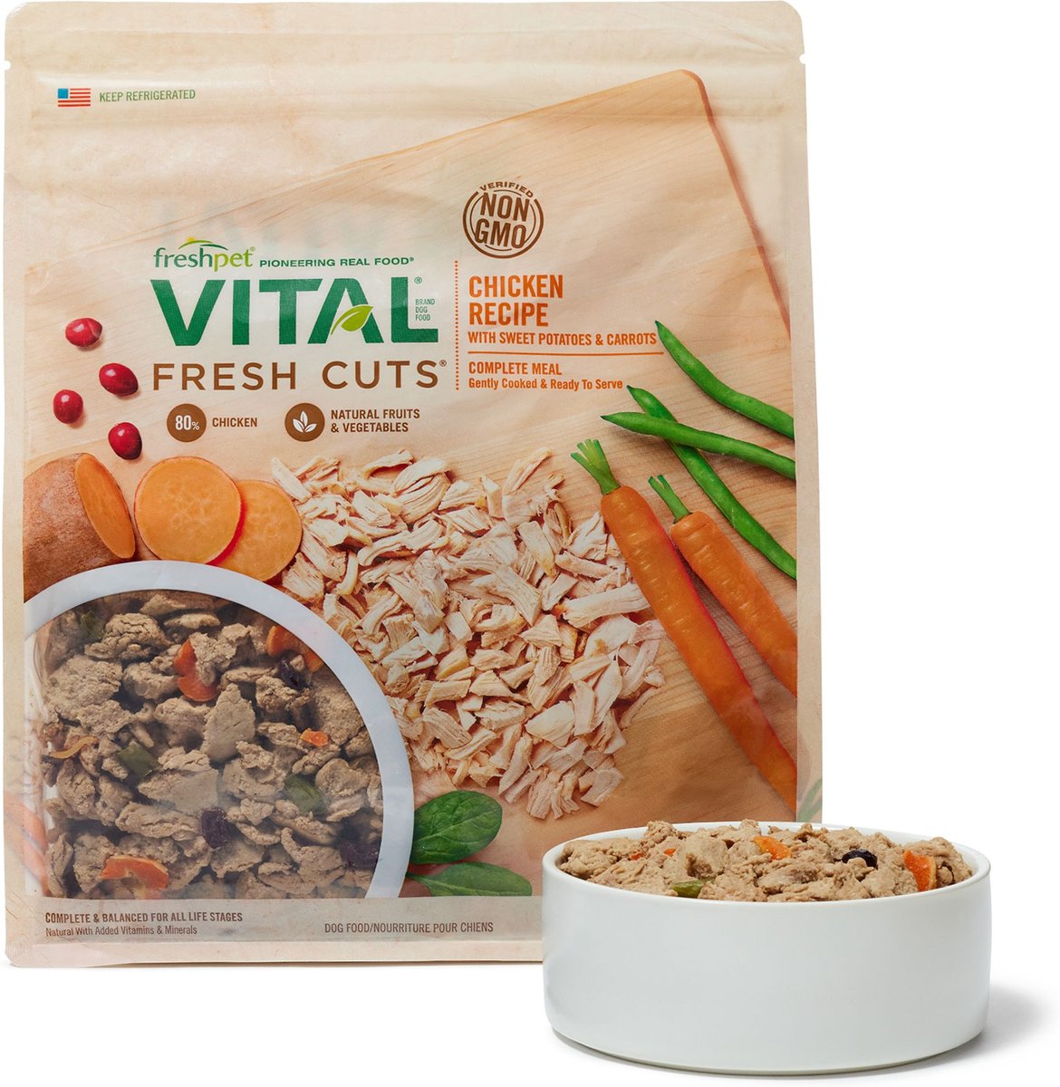 FRESHPET Vital Fresh Cuts Chicken Recipe Fresh Dog Food, 4.5-lb bag ...