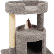 FRISCO 27-in Real Carpet Cat Tree with Condo & Oval Perch, Gray - Chewy.com