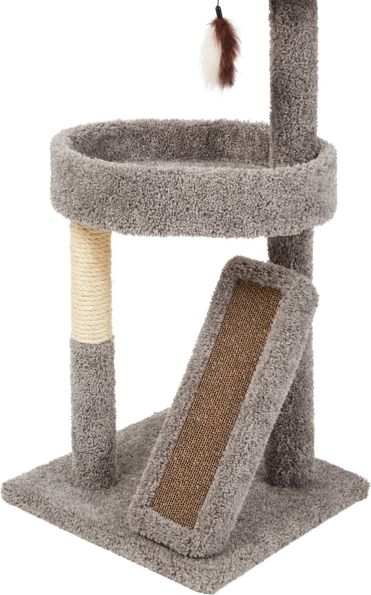 FRISCO 44-in Real Carpet Cat Tree with Replaceable Corrugate Scratcher ...