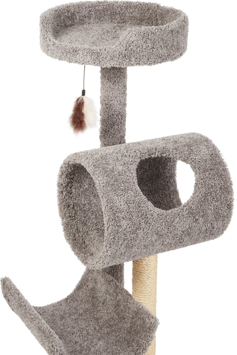 FRISCO 53-in Real Carpet Cat Tree with Tunnel, Gray - Chewy.com