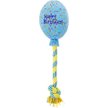 FRISCO Birthday Balloon Plush with Rope Squeaky Dog Toy, Blue, Medium ...
