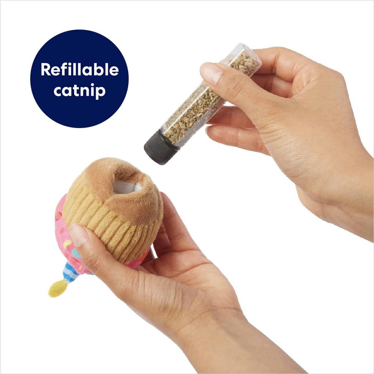 FRISCO Birthday Cupcake Plush Cat Toy with Refillable Catnip - Chewy.com