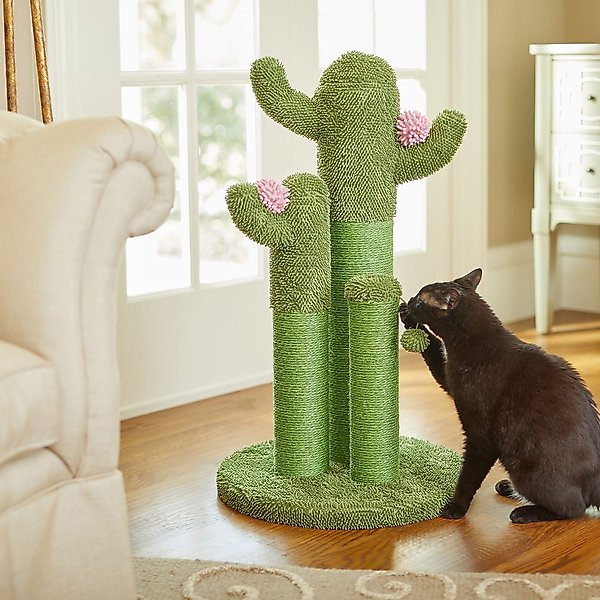FRISCO 35-in Heavy Duty Sisal Cat Scratching Post with Toy, Dark ...