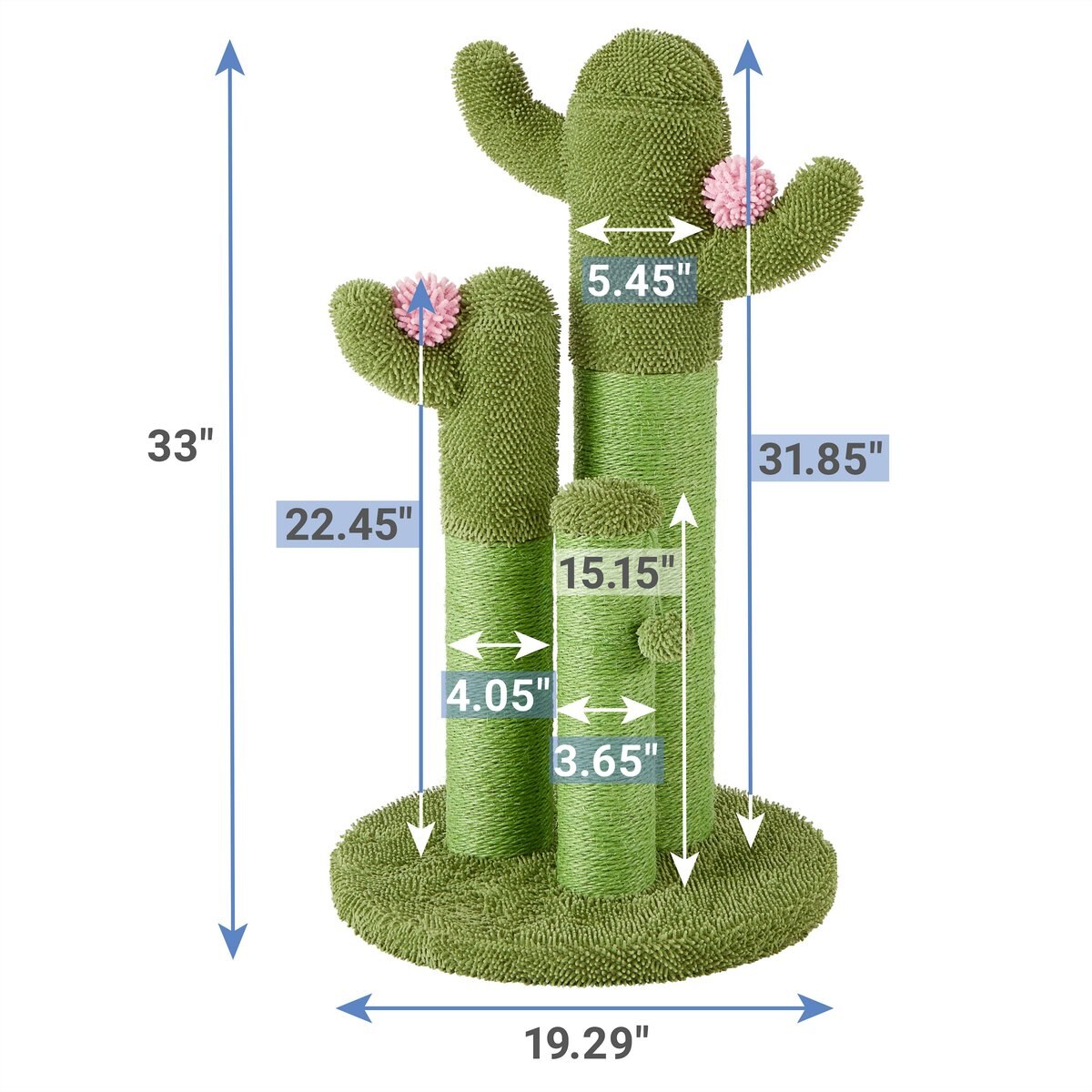 FRISCO Cactus Cat Scratching Post, 33-in, Tri-post - Chewy.com