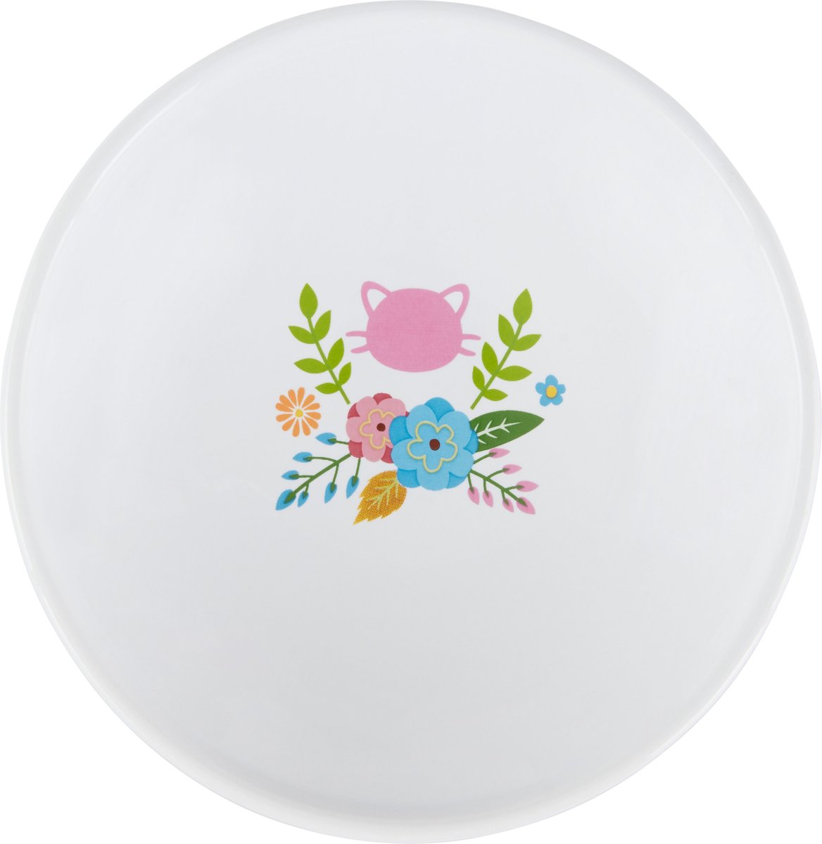 FRISCO Cat Face Floral Wide Shape Elevated Non-Skid Ceramic Cat Bowl ...