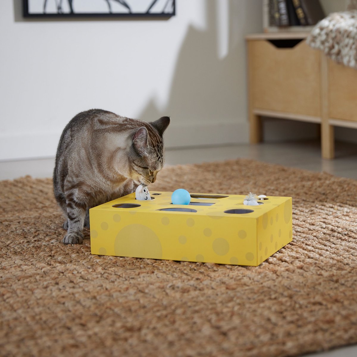 FRISCO Cheese Interactive Maze Cardboard Cat Toy Box with Catnip ...