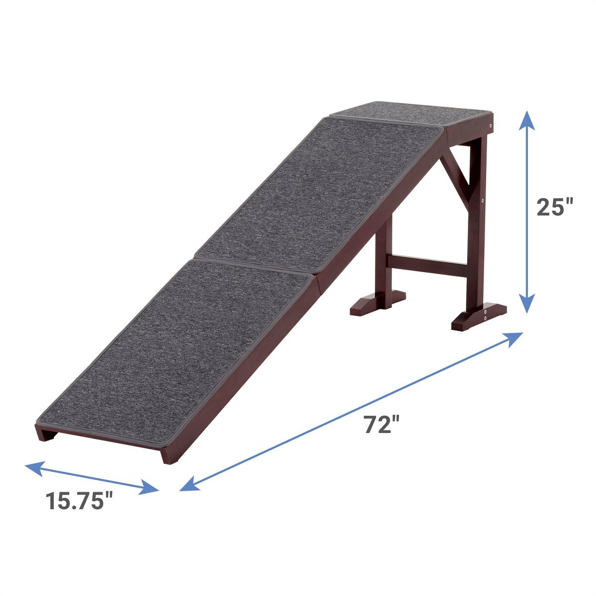 FRISCO Deluxe Wooden Carpeted Cat & Dog Ramp, Brown - Chewy.com