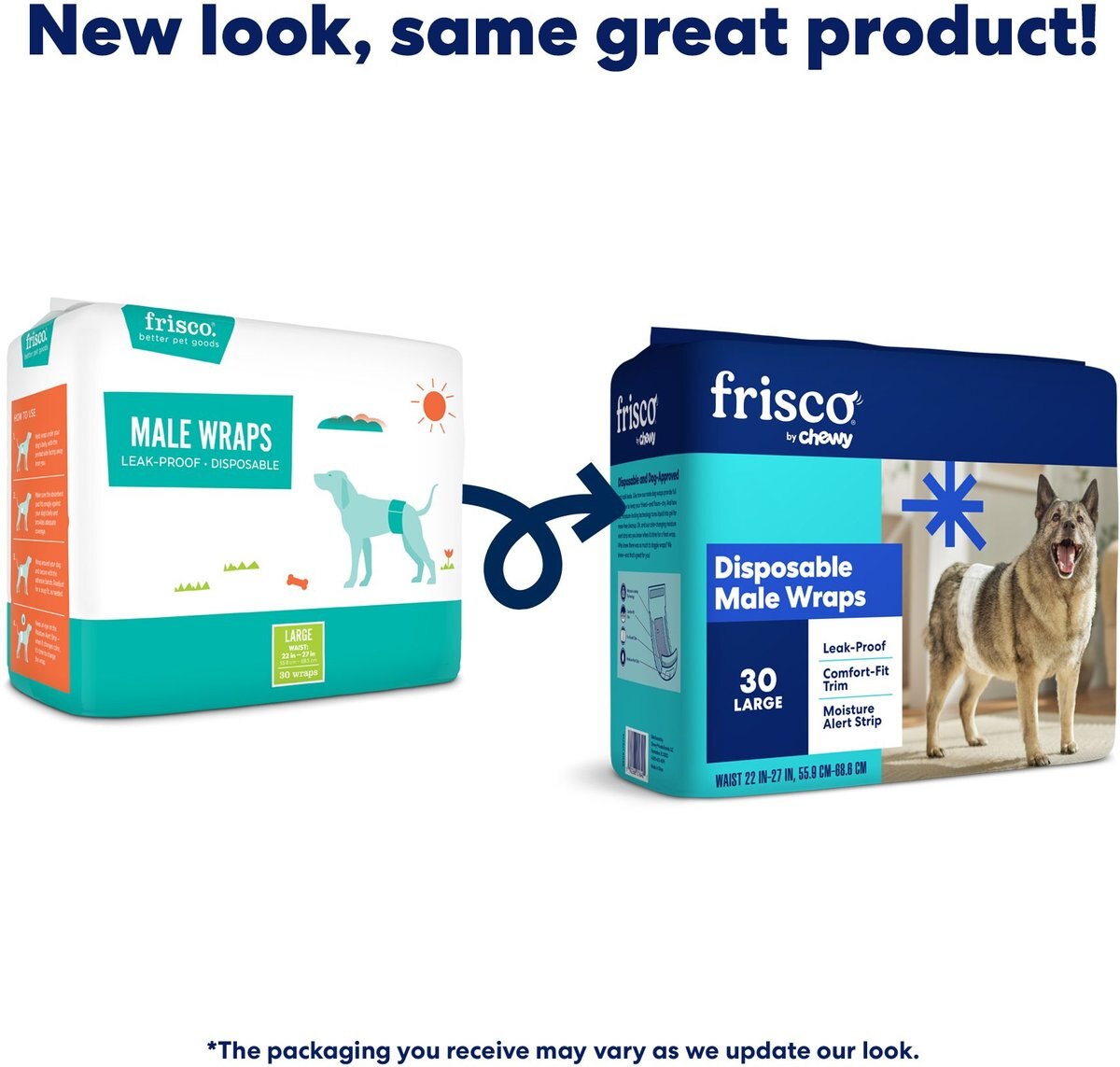 FRISCO Disposable Male Dog Wraps, Large, 60 count - Chewy.com