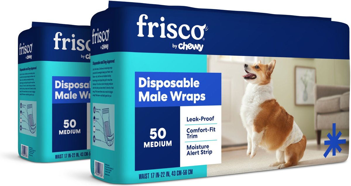 FRISCO Disposable Male Dog Wraps, Medium, 100 count - Chewy.com