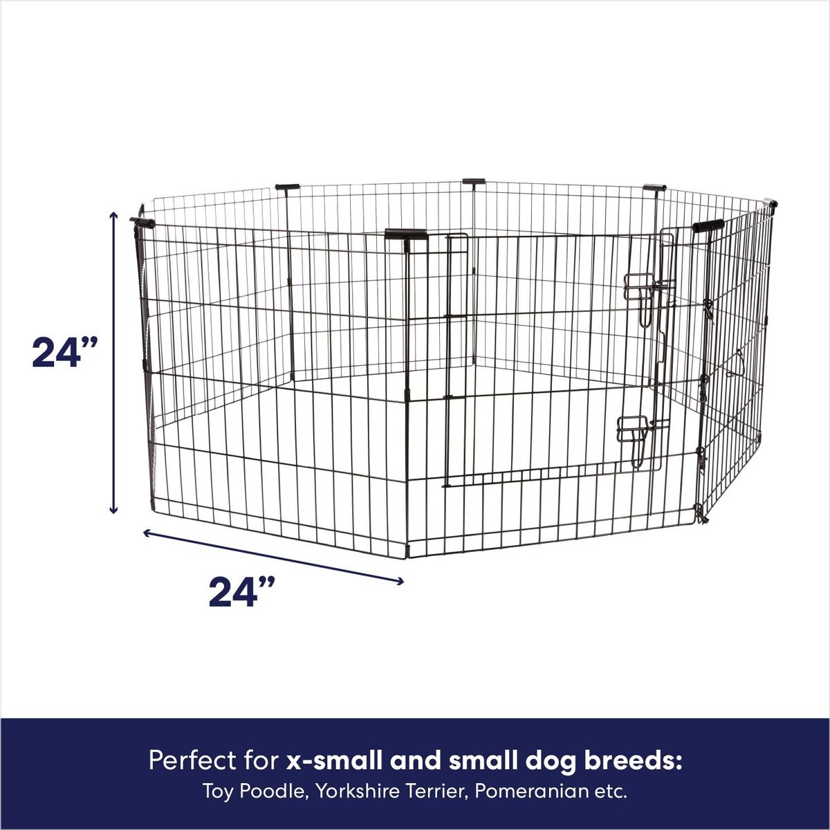 FRISCO Dog & Small Pet Wire Exercise Pen with Step-Through Door, Black ...