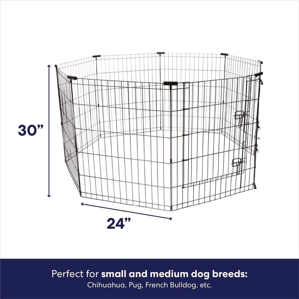 FRISCO Dog & Small Pet Wire Exercise Pen with Step-Through Door, Black ...