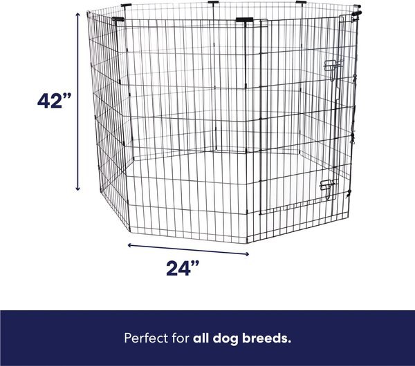 FRISCO Dog & Small Pet Wire Exercise Pen with Step-Through Door, Black ...