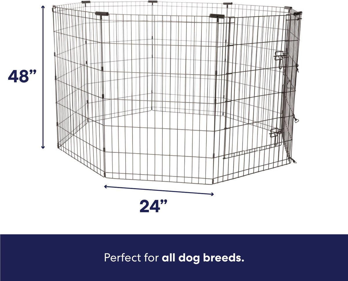 FRISCO Dog & Small Pet Wire Exercise Pen with Step-Through Door, Black ...