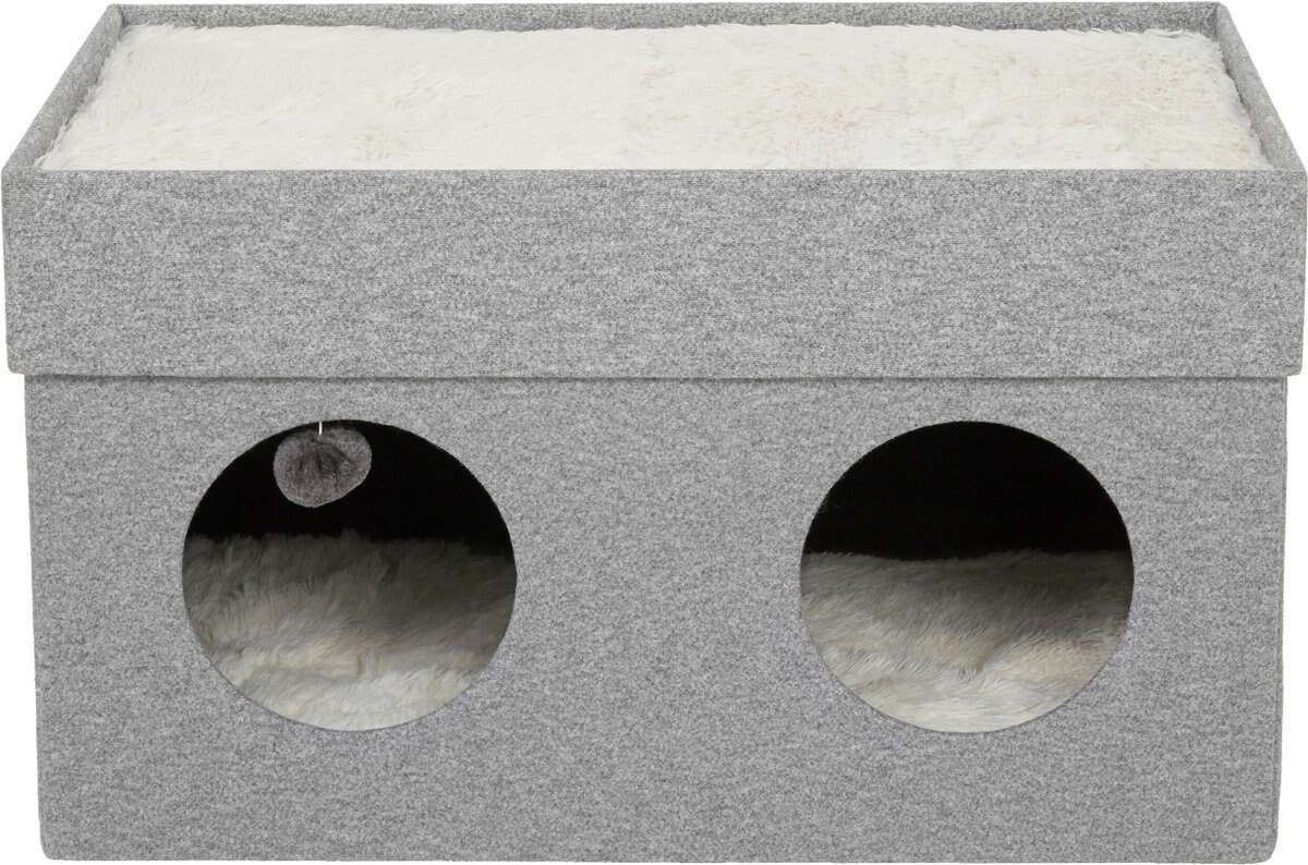 FRISCO Double Cube Stackable & Collapsible Cat Condo, Gray - Chewy.com