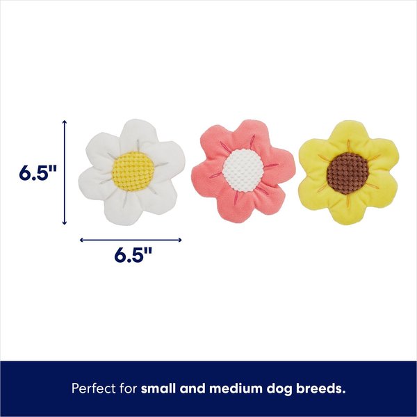 FRISCO Easter Spring Flowers Plush Dog Toy, Small/Medium, 3 count ...