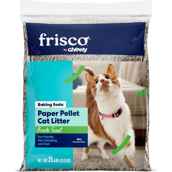 FRISCO Fresh Scented Non-Clumping Recycled Paper Cat Litter, 25-lb bag ...