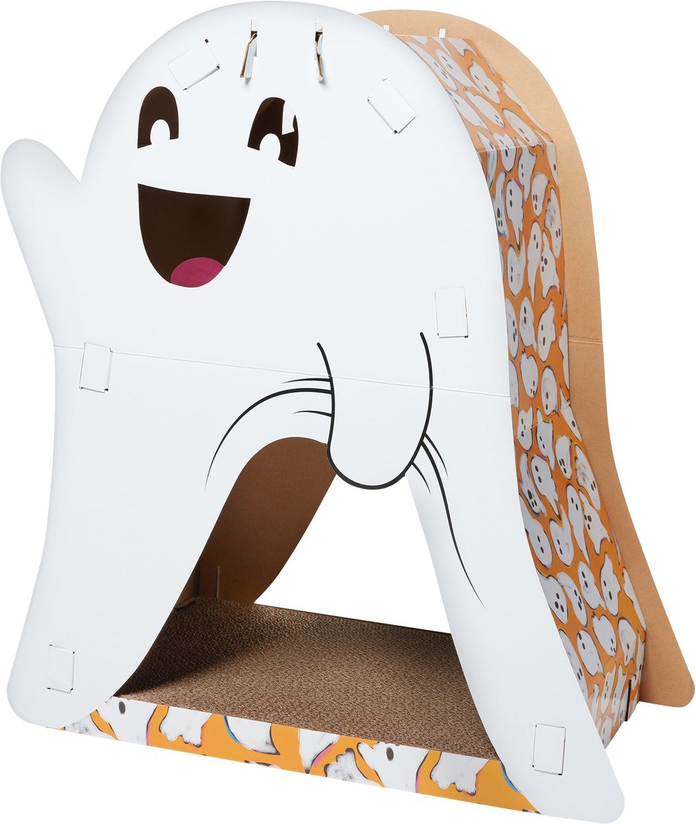 FRISCO Halloween Cutie Ghost Cardboard Cat House with Catnip - Chewy.com