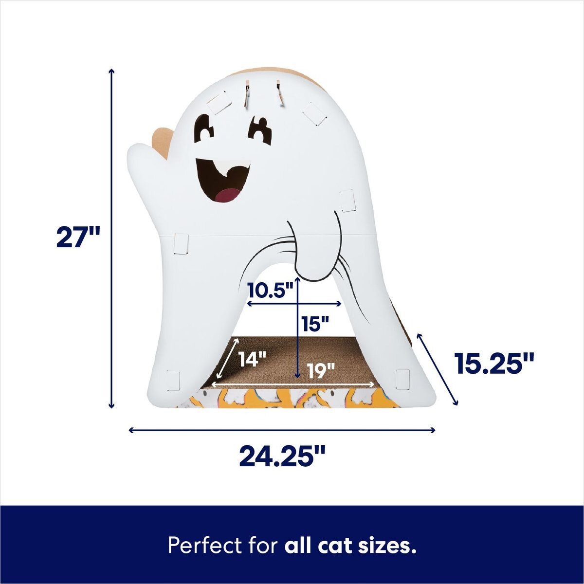 FRISCO Halloween Cutie Ghost Cardboard Cat House with Catnip - Chewy.com