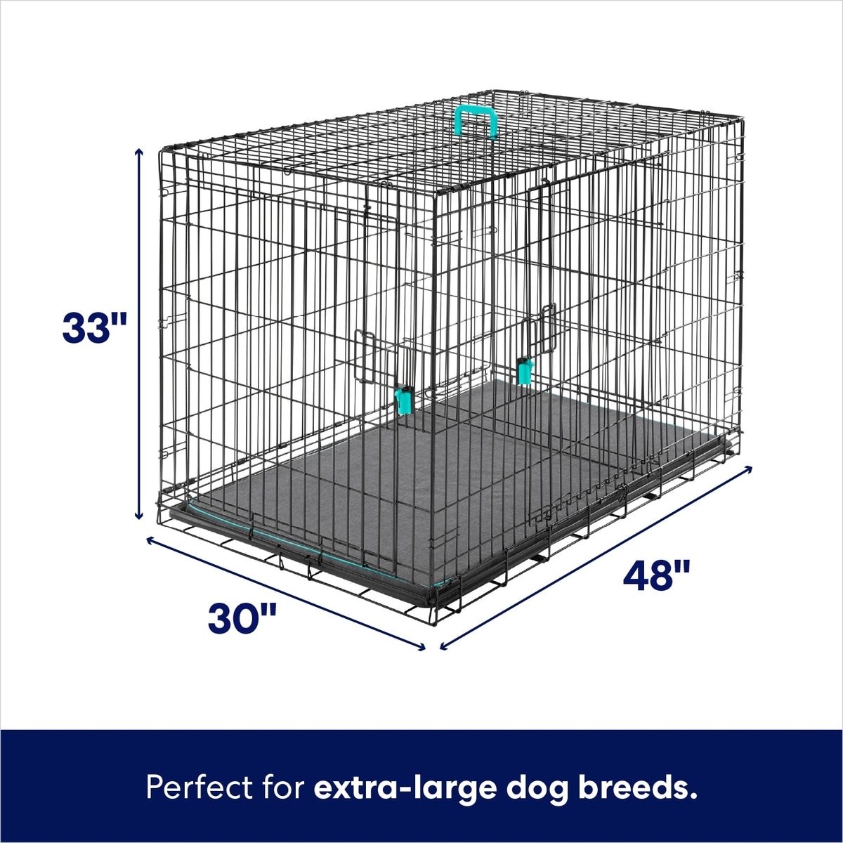 FRISCO Heavy Duty Enhanced Lock Double Door Fold & Carry Wire Dog Crate ...