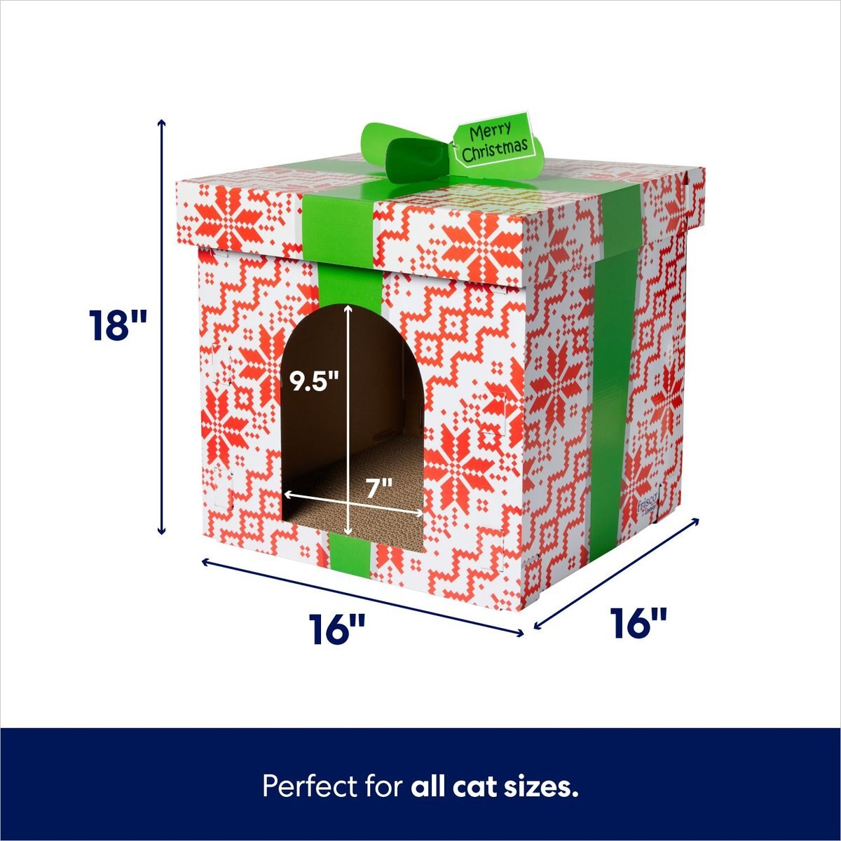 FRISCO Holiday Gift Box Cardboard Cat House - Chewy.com