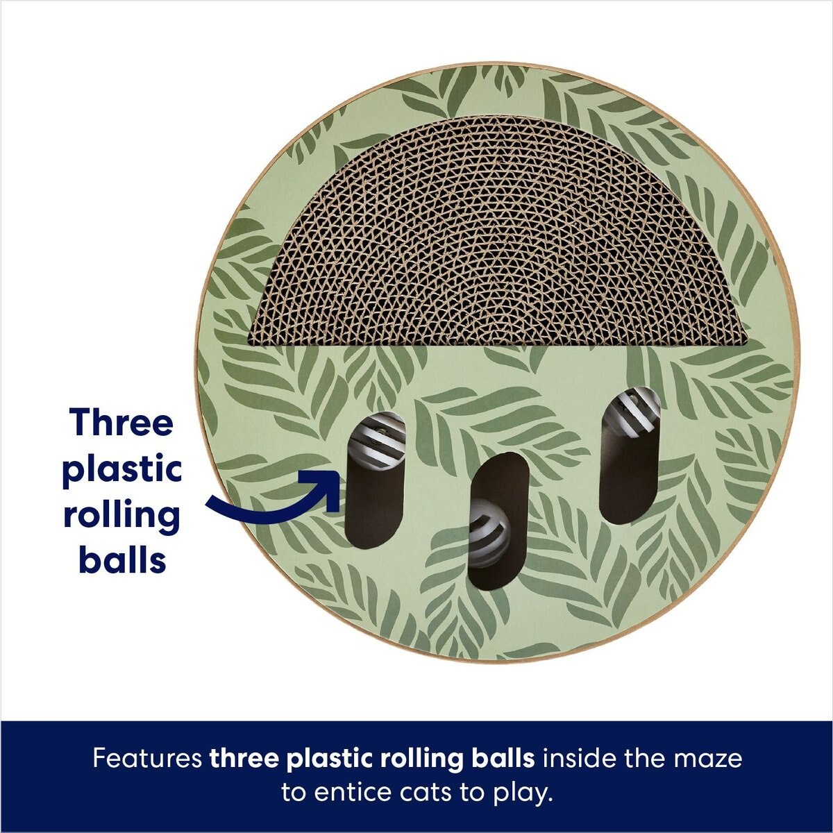 FRISCO Interactive Maze & Scratch Cardboard Cat Toy with Catnip, Palms ...