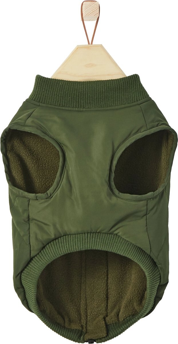 FRISCO Lightweight Insulated Bomber Dog & Cat Jacket, Olive, Large - Chewy.com