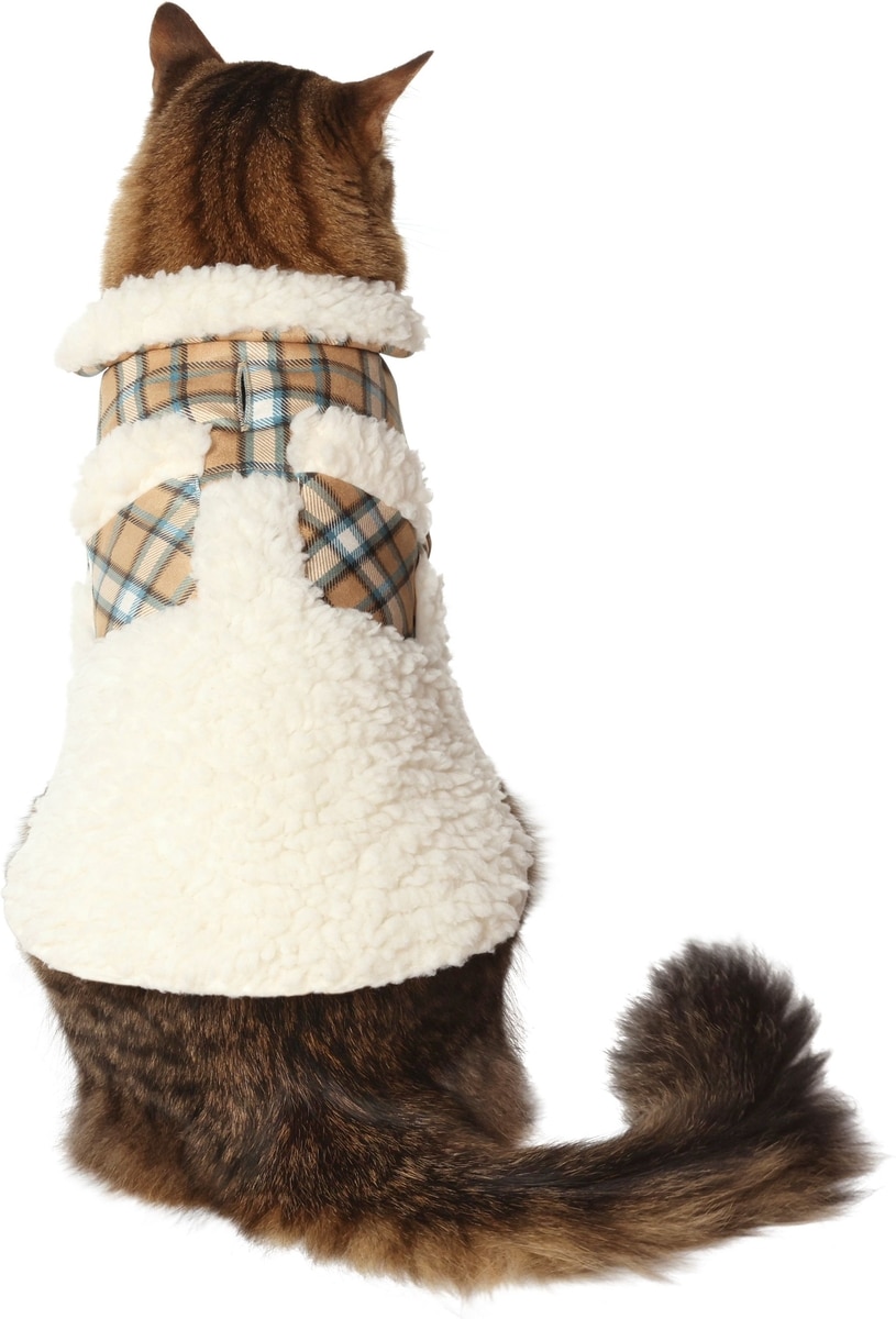FRISCO Lightweight Plaid Pocket Dog & Cat Coat, Small - Chewy.com