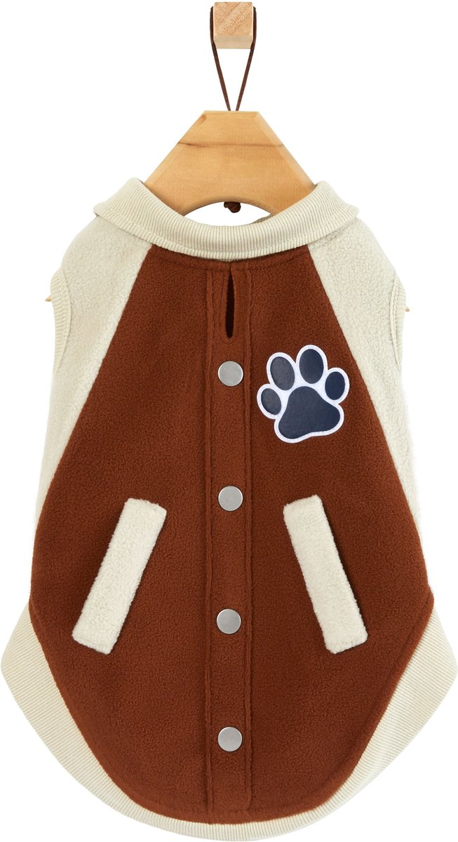 Discontinued - FRISCO Lightweight Varsity Dog & Cat Jacket, Tan, Small ...