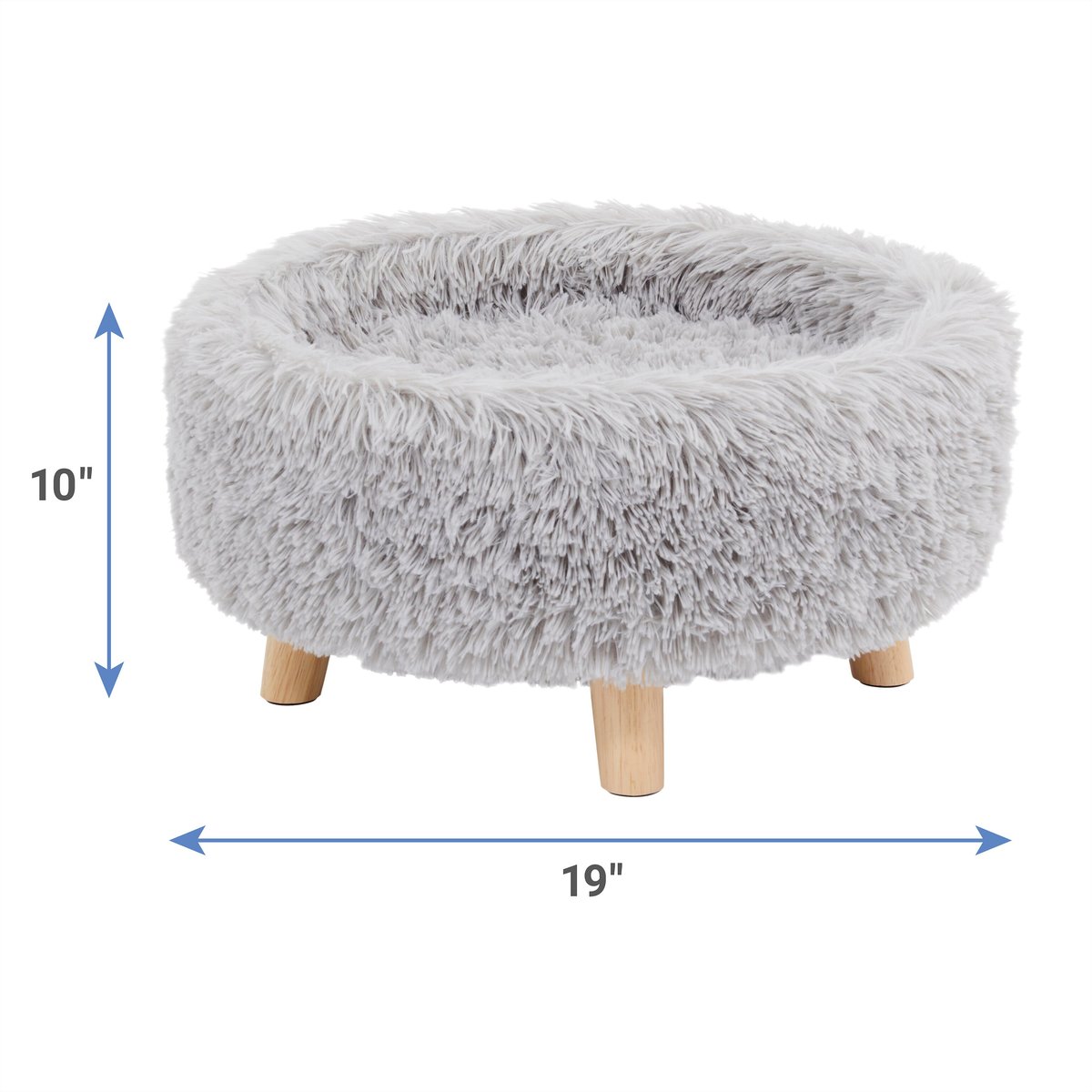 FRISCO Long Faux Fur Elevated Cat Bed, Gray - Chewy.com