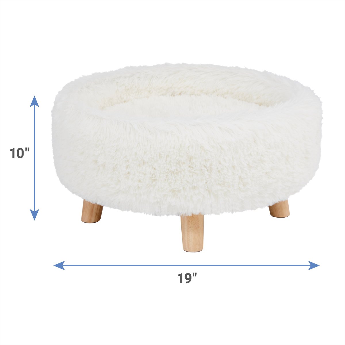 FRISCO Long Faux Fur Elevated Cat Bed, Ivory - Chewy.com